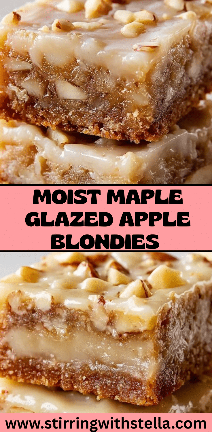 Irresistible Maple Glazed Apple Blondies | Cozy Fall Dessert